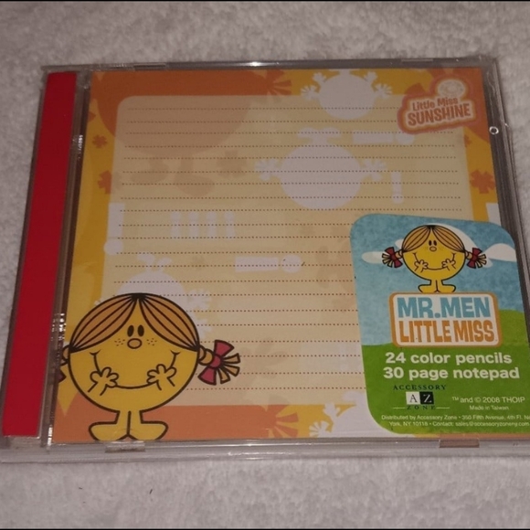 Vintage | Other | 208 Mr Men Little Miss Notepad With Color Pencils In ...